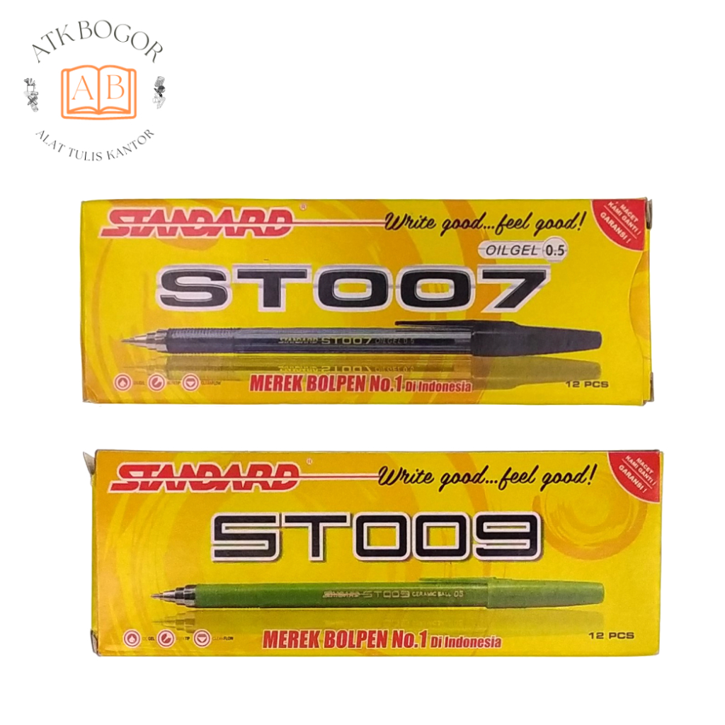 Jual Pulpen Semi Jel Ukuran 0.5 Tinta Hitam Standard ST 007 / ST 009 Oil Gel Ballpoint Pen - Isi ...
