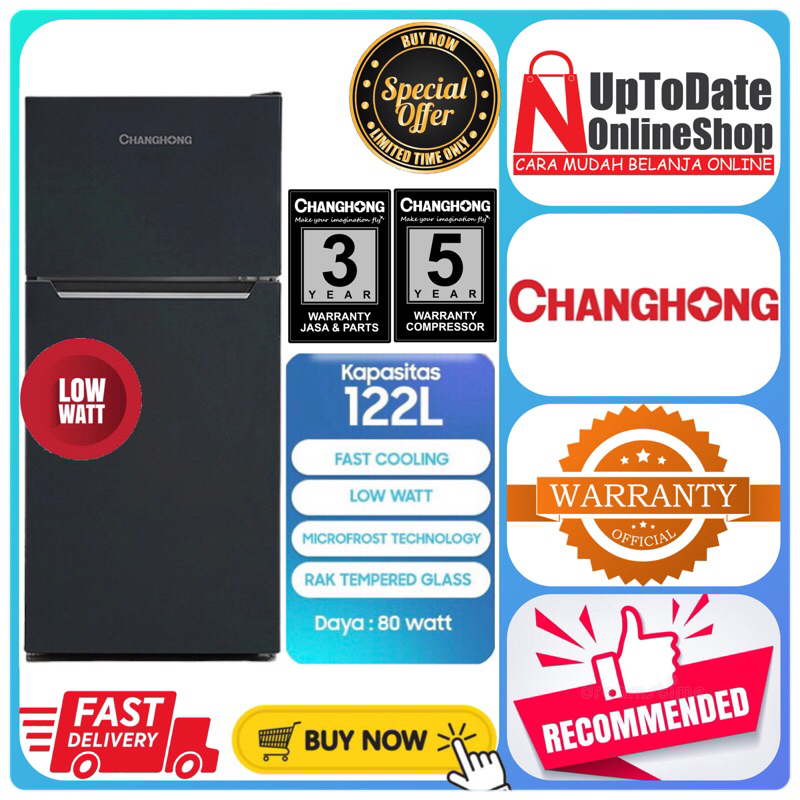 Jual KULKAS 2 PINTU CHANGHONG FTM155DB FTM 155DB FAST FREEZING SUPER ...