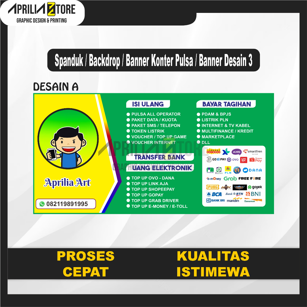 Jual Spanduk / Backdrop / Banner Konter Pulsa / Banner konter Pulsa Model Variasi Banyak Model ...
