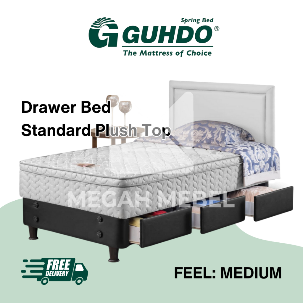Jual Guhdo Springbed Standard Plush Top Drawer Bed LACI | Shopee Indonesia