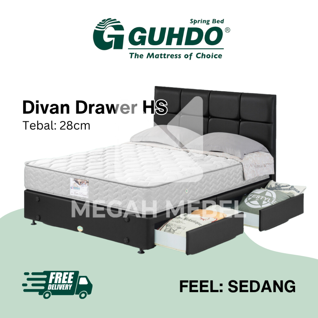 Jual Guhdo Springbed Standard Plush Top Divan Drawer Divan Laci | Shopee Indonesia