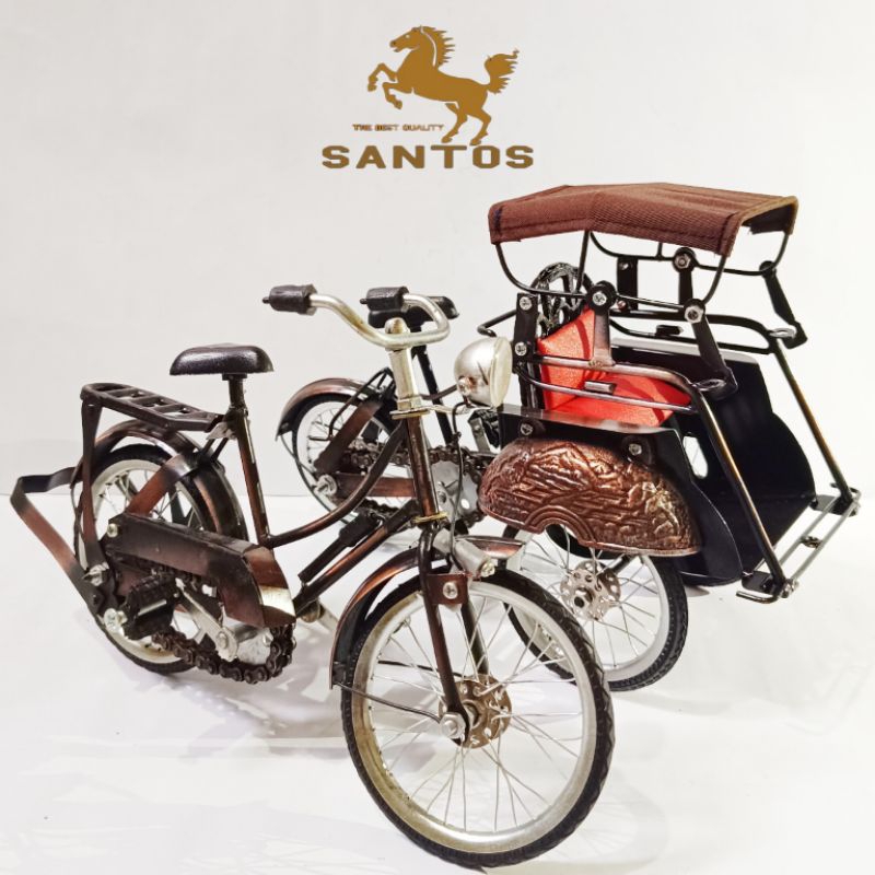 Jual Miniatur Paket hemat miniatur becak jogja dan sepeda onthel mini ...