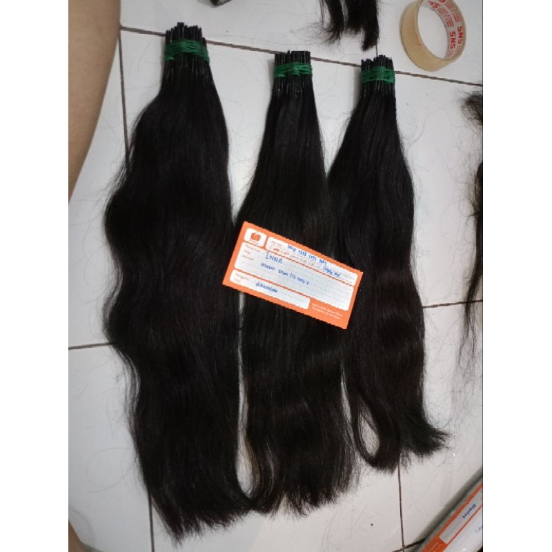 Jual rambut sambung 50cm per helai asli hair extension real Manusia ...