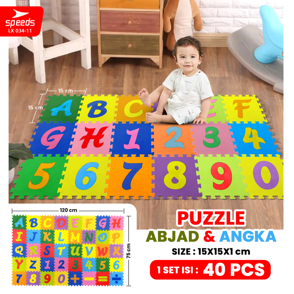 Jual SPEEDS Evamat 60x60cm 20mm Matras Puzzle Karpet Puzzle Matras Eva ...