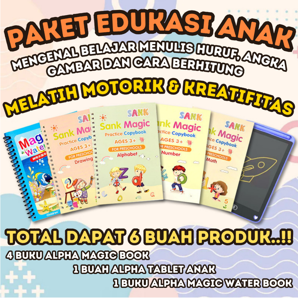 Jual Paket Mainan Buku Edukasi Anak - Belajar Menulis Huruf Angka ...