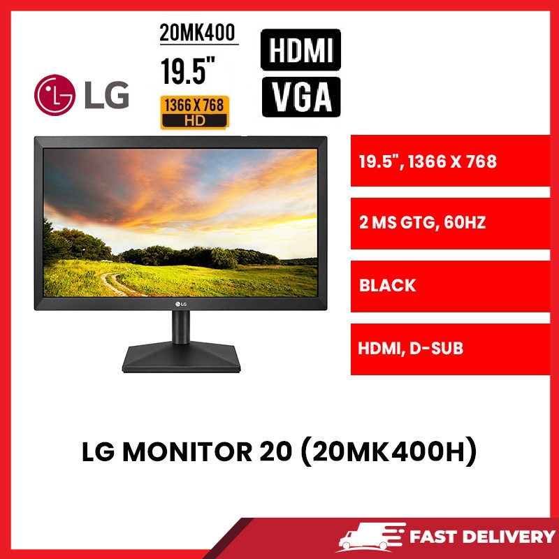 Jual Monitor 20inc LG HDMI/ Monitor LED LG 20 inchi LG 20MK400H-B HDMI ...
