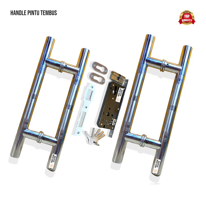 Jual 4 handle pintu set kunci kaki tembus panjang 60cm 45cm 33cm handle ...