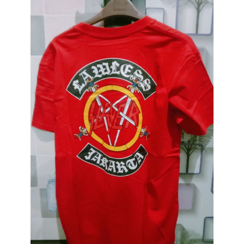 Jual Ts lawless x slayer merah size M (baru) | Shopee Indonesia