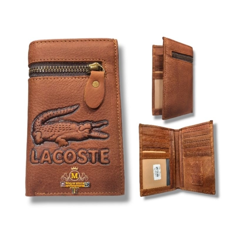 Jual dompet kulit asli lacoste tanggung model resleting luar original ...