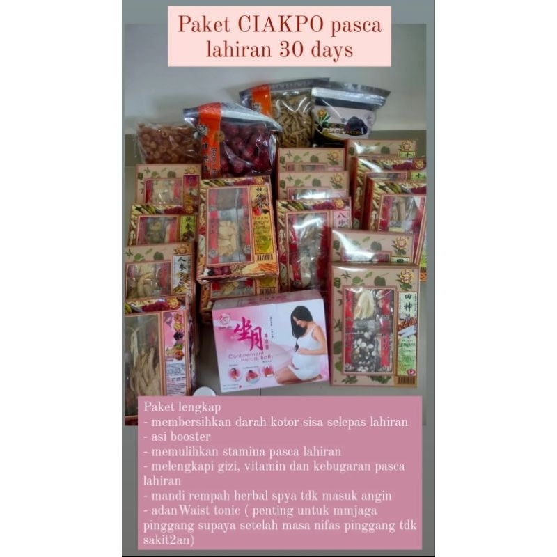 Jual PAKET CIAKPO 30 HARI / confinement set + Red dates tea | Shopee ...