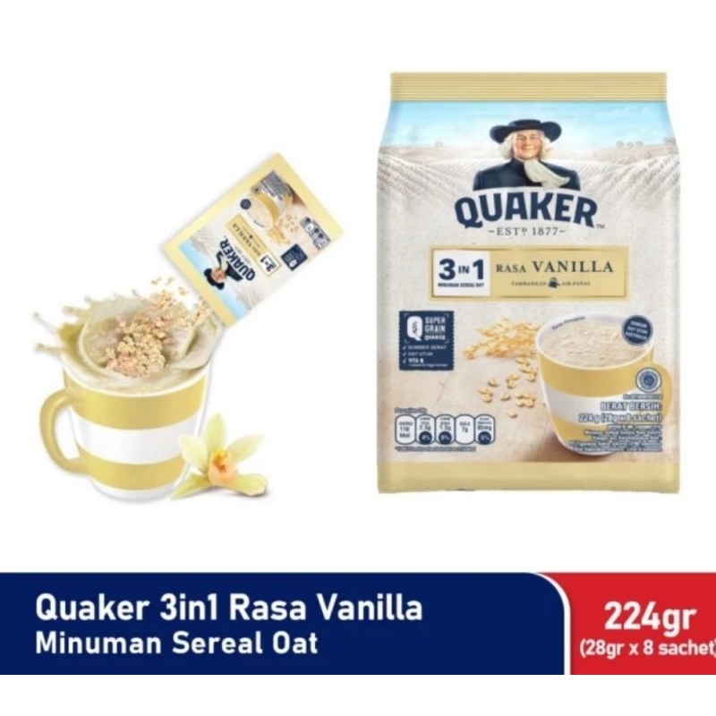 Jual Quaker 3 in 1 rasa vanila kemasan sachet | Shopee Indonesia