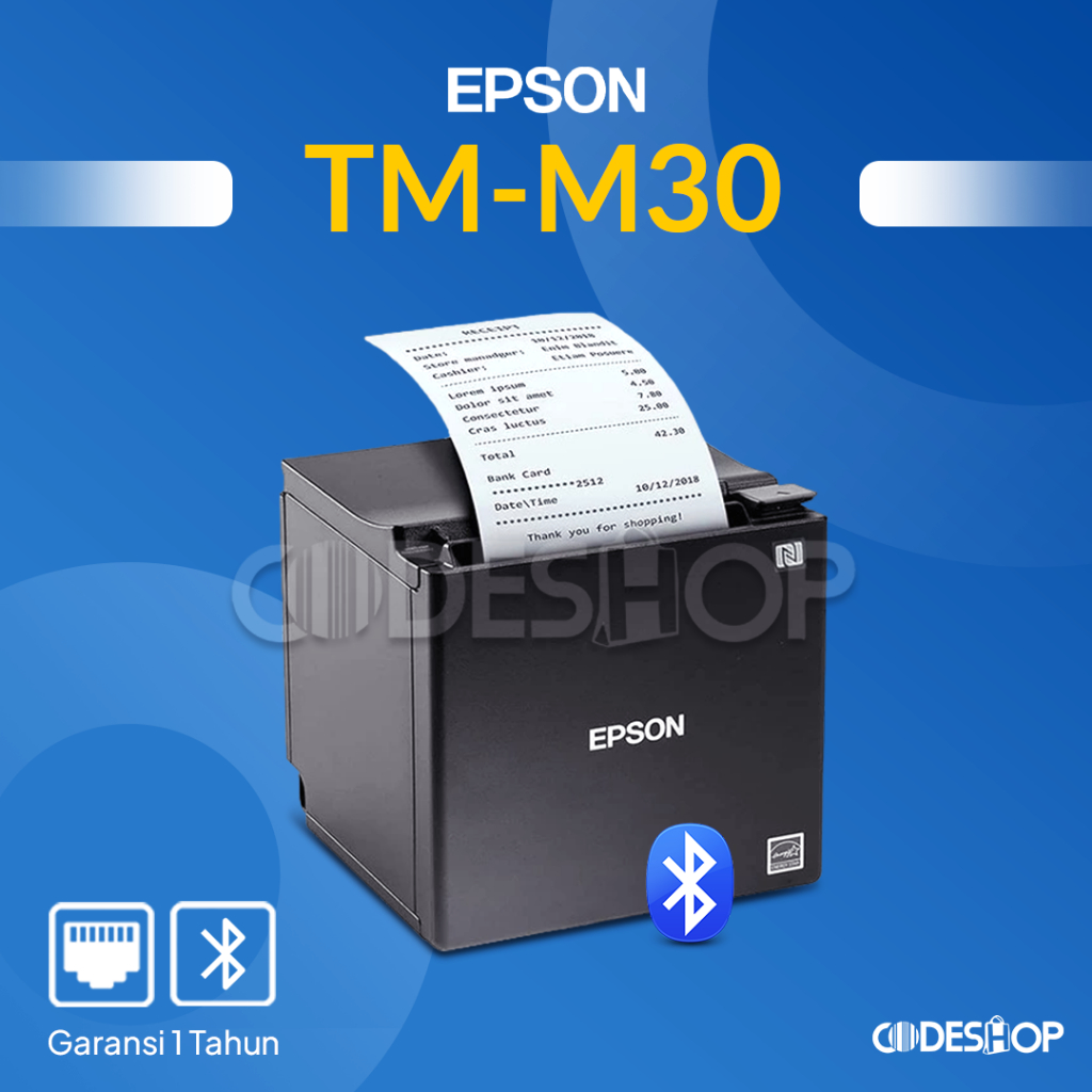 Jual Printer Thermal EPSON TM-M30 Cetak Struk Kasir LAN BLUETOOTH | Shopee Indonesia