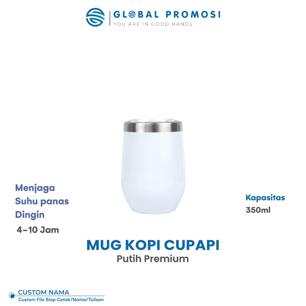Jual Coffee Stainless Mug Egg Shaped Cupapi Custom Gelas Kopi Print UV ...