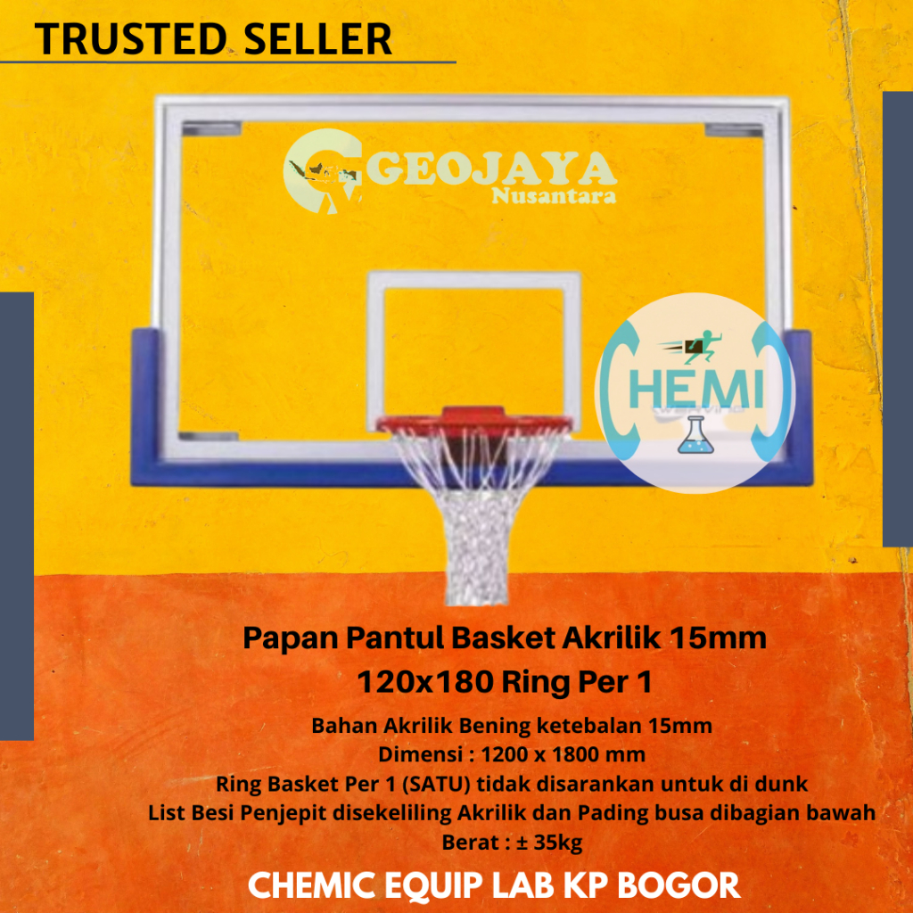 Jual Papan Pantul Basket Akrilik 15mm 120x180 Ring Per 1 (ECO) | Shopee ...