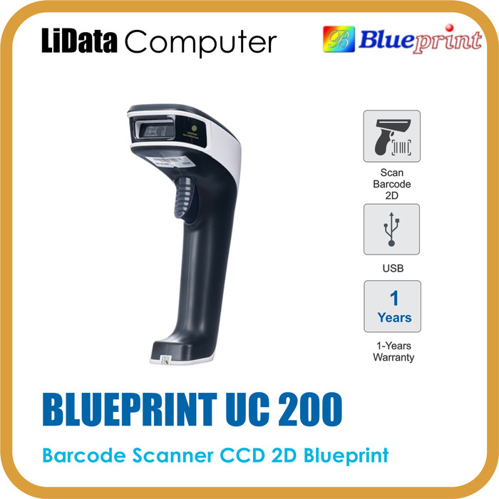 Jual Barcode Scanner 2d Blueprint UC200 USB Barcode Scanner 2D | Shopee ...