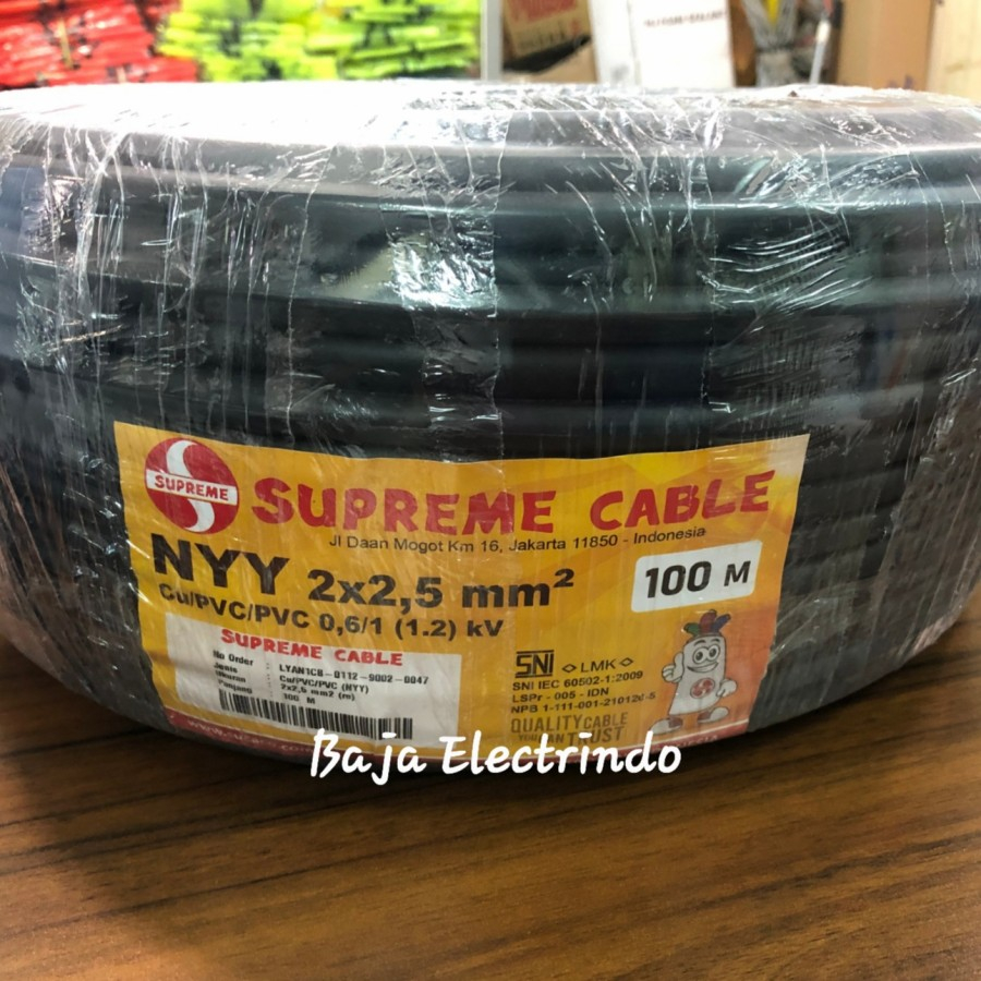 Jual KABEL LISTRIK TUNGGAL / ENGKEL ISI 2 NYY 2X2,5MM SUPREME METERAN | Shopee Indonesia