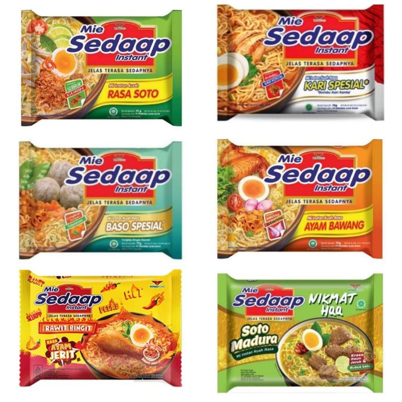 Jual Mie Sedaap Kuah 75gr (Ayam Bawang, Bakso, Soto, Kari Spesial, Soto ...