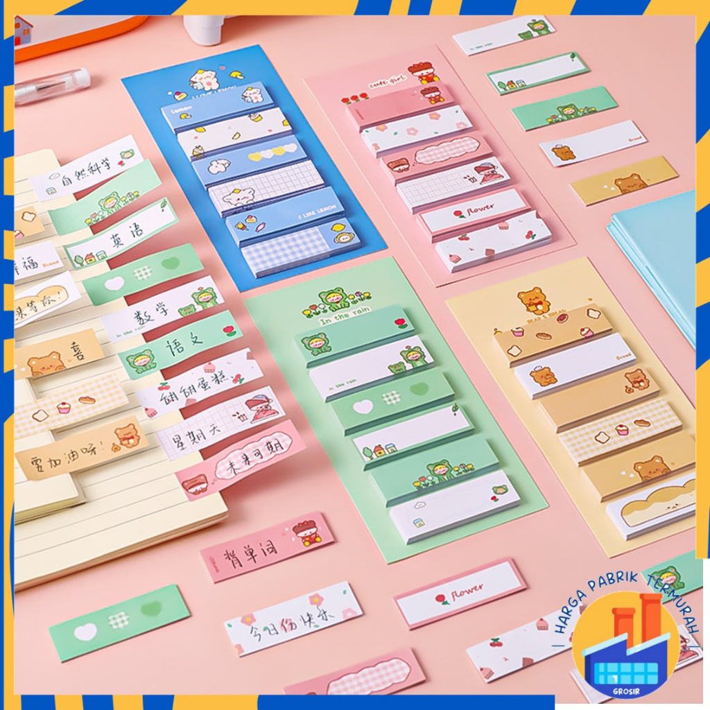 Jual HPT Sticky Notes Lucu 6IN1 Tempelan Kertas Catatan 120 Lembar ...