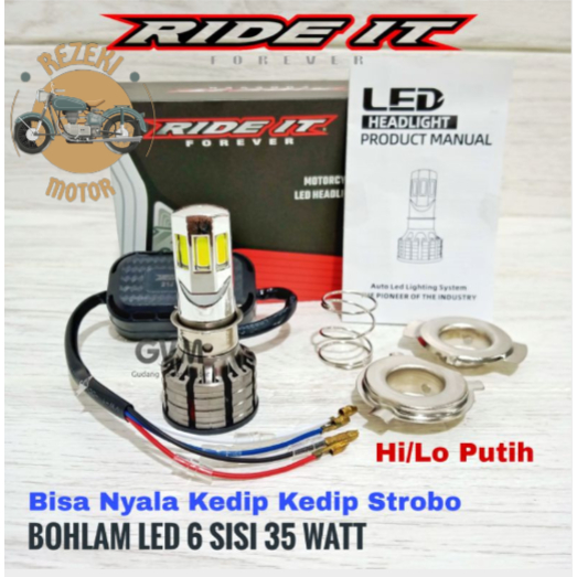 Jual Dop Lampu depan Bohlam LED 6 Mata 35 Watt AC DC Kipas Universal ...