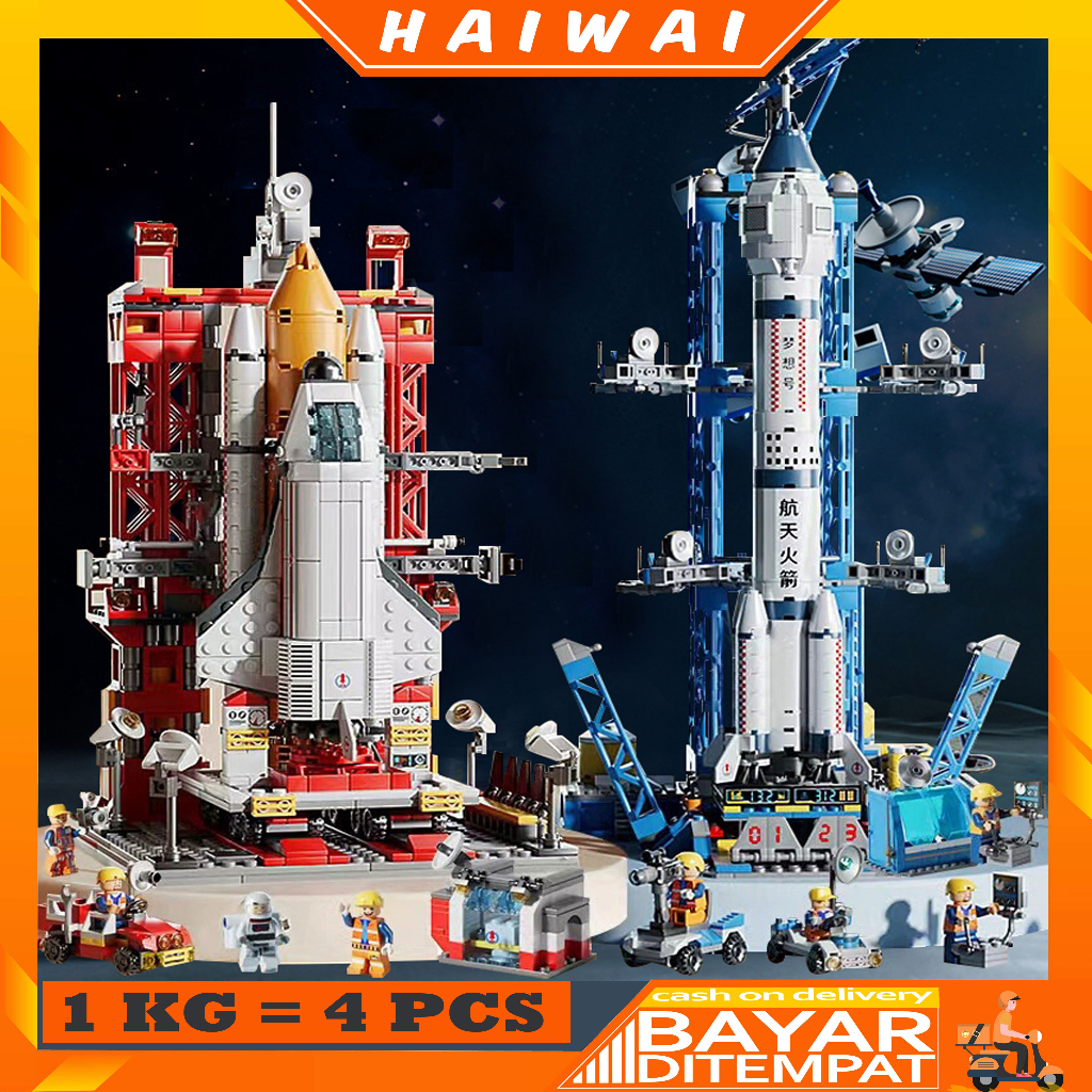 Jual HaiWai COD Mainan Anak Roket Block Brick Space Shuttle Balok Susun ...
