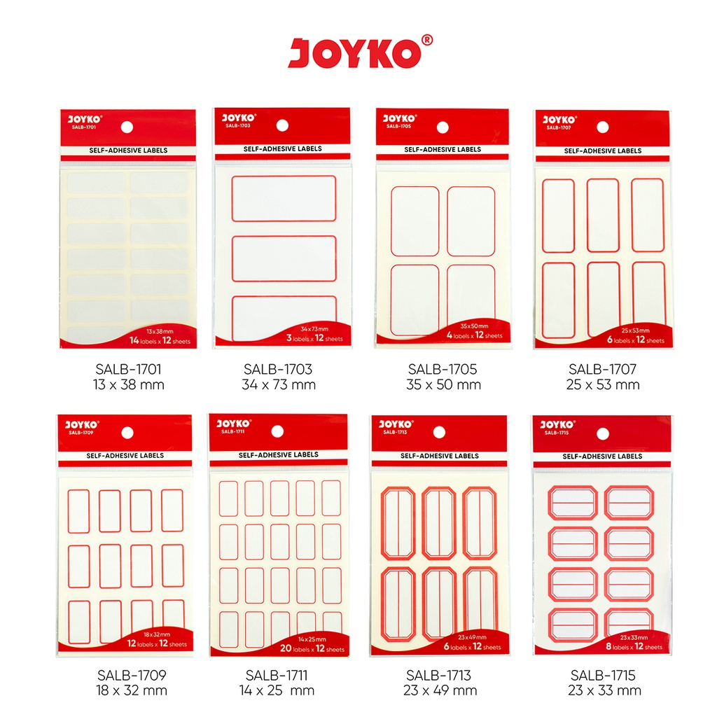 Jual Label Sticker Self Adhesive Labels Joyko SALB / Joyko Label Stiker ...