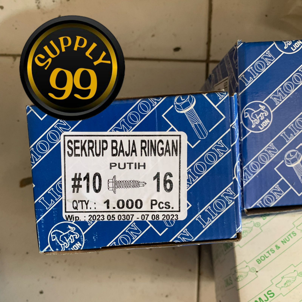 Jual Baut Baja Ringan 10x16mm LION Baut Roofing ROOFING RUPING (ISI ...