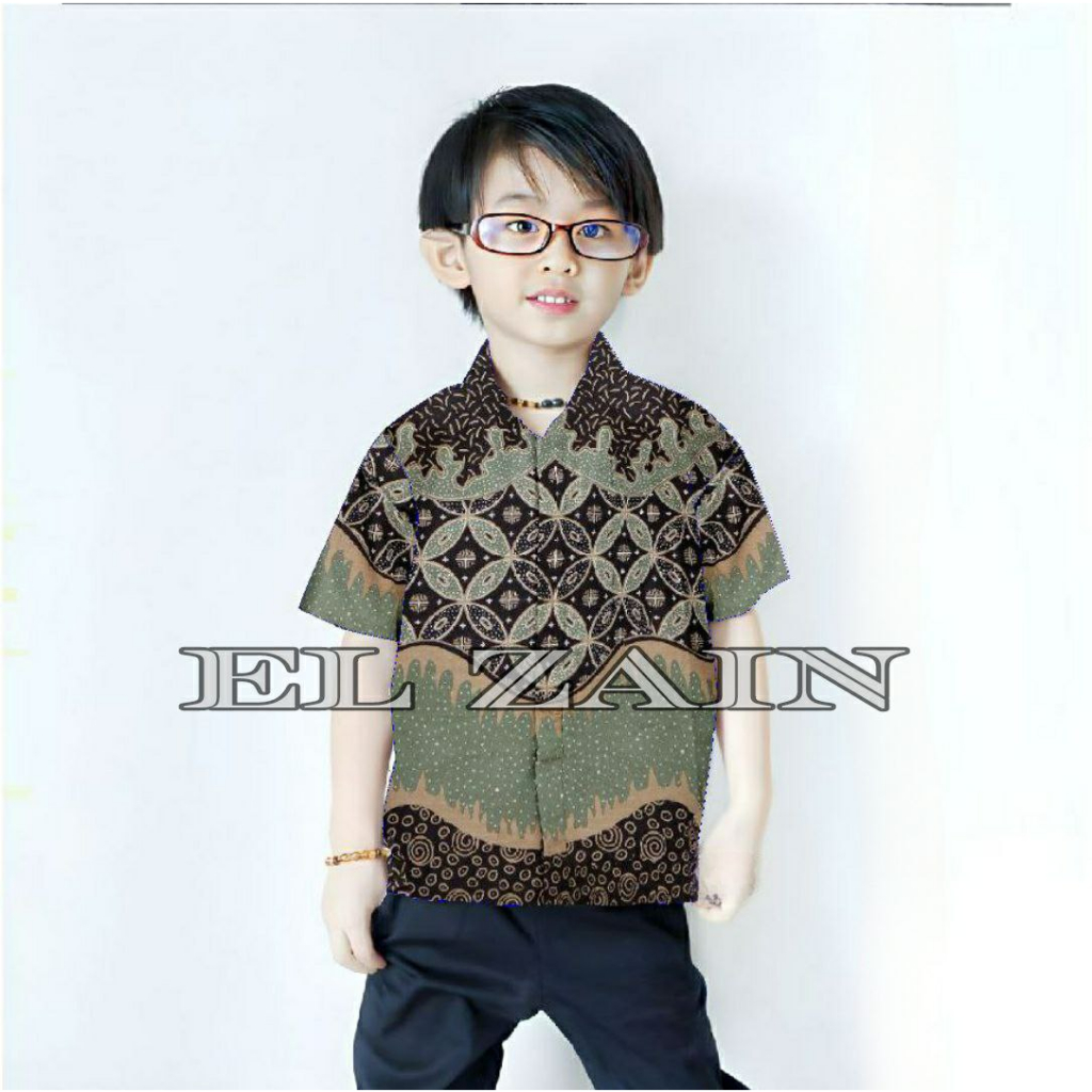 Jual BATIK ANAK COWOK BATIK ANAK COWOK SAGE M L XL XXL//KEMEJA BATIK ...