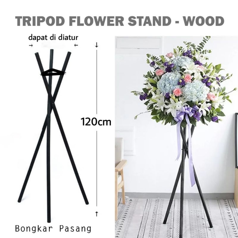 Jual Stand Bunga - Standing Buket Foldable Wooden Standing kaki bouquet ...