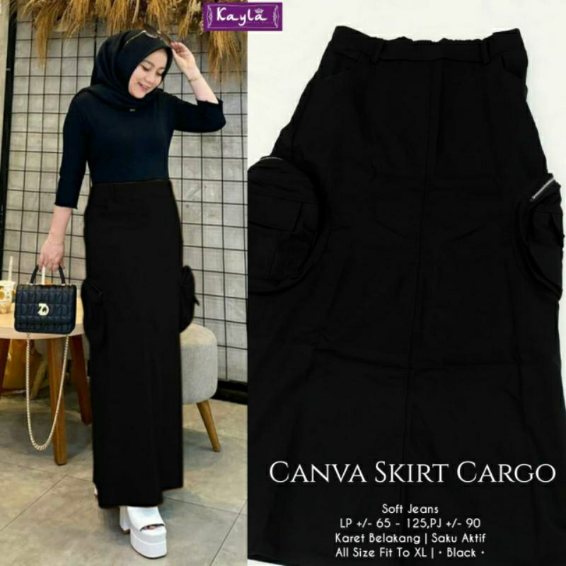 Jual canva skirt cargo by kayla | Shopee Indonesia