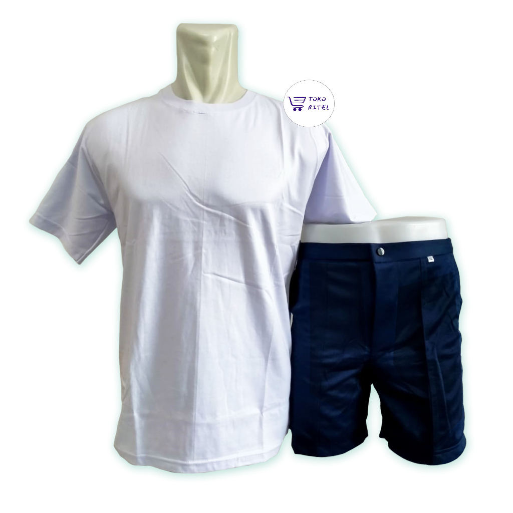 Jual Setelan Navy Polos Tes Polri / TNI | Celana dan Kaos Putih Polos ...