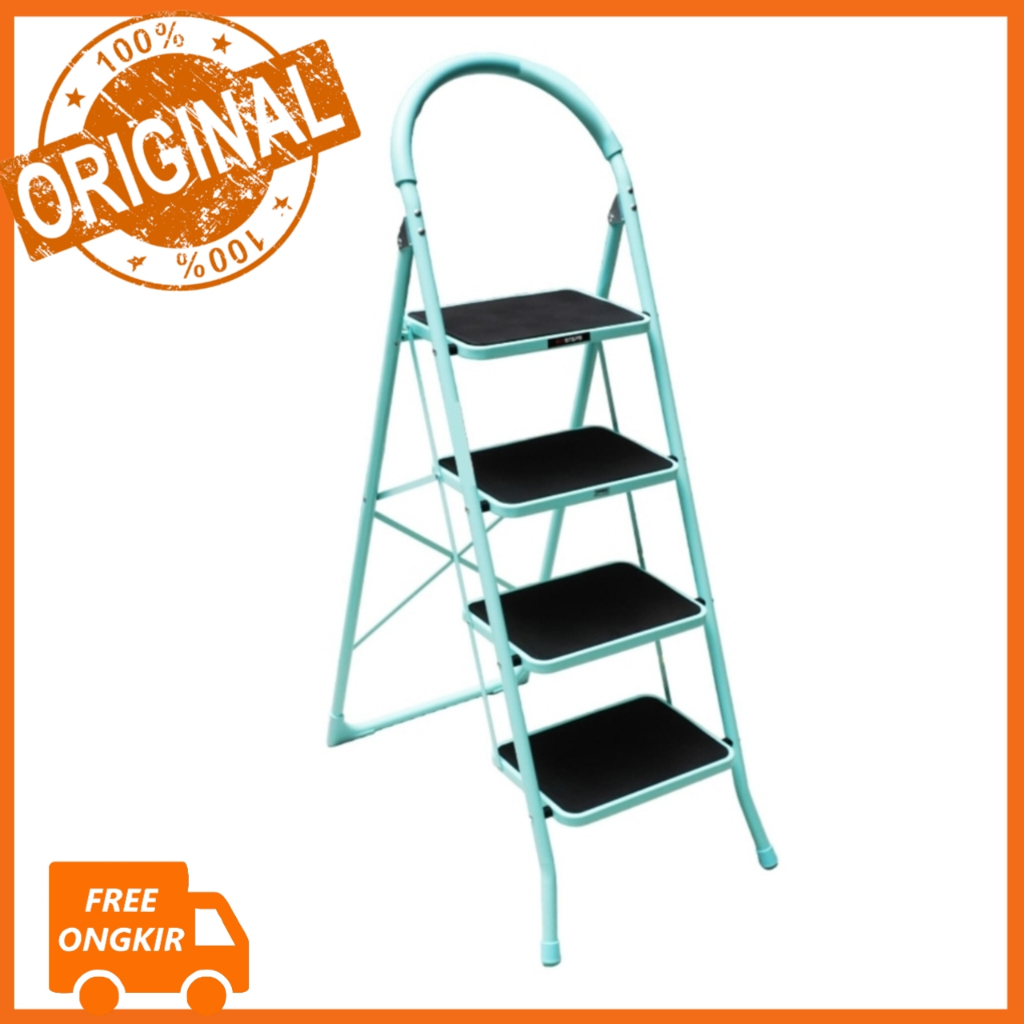 Jual Fixsteps Tangga Lipat Aluminium Stool 4 Step - Biru | Shopee Indonesia