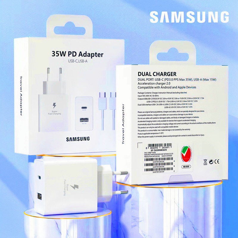 Jual Charger Samsung Original PD 25w 35w 45w Super Fast Charging Usb type-c TO type-c | Shopee ...