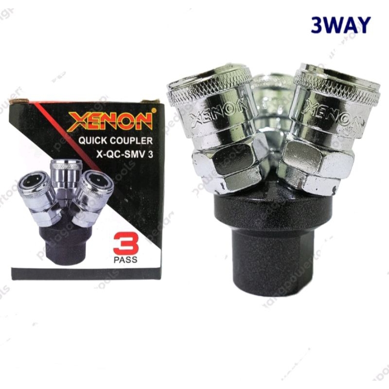 Jual Quick Coupler 3 Way Xenon Sambungan Kompresor 3 Cabang | Shopee ...