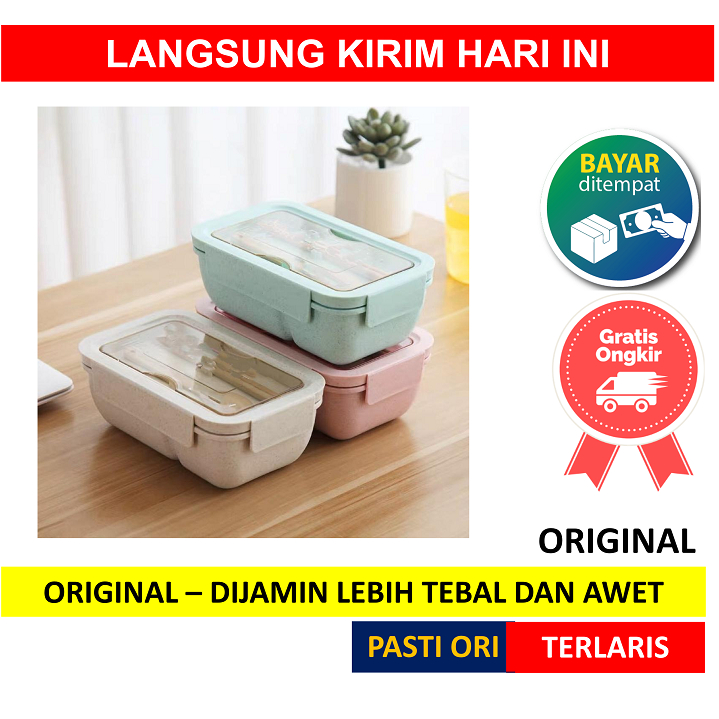 Jual [2301] SATU WARNA Lunch Box Bento LB Kotak Makan Tempat Transparan ...