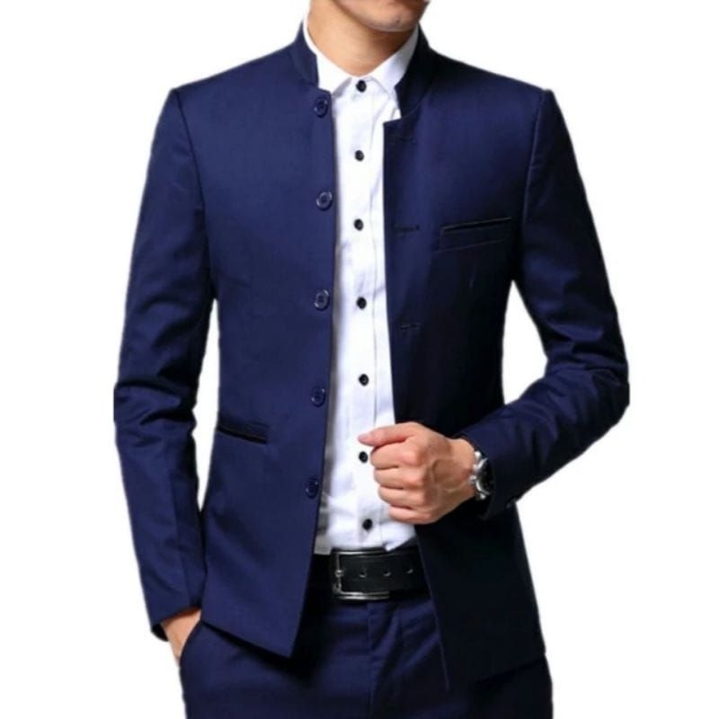 Jual Jas koko muslim pria polos / jasko hitam mandarin sanghai pria ...