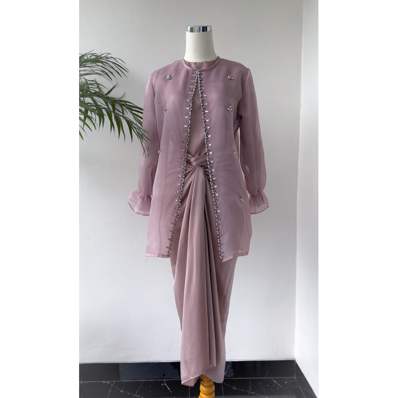 Jual One Set Wanita Kekinian Outer Organza Premium Setelan OOTD ...
