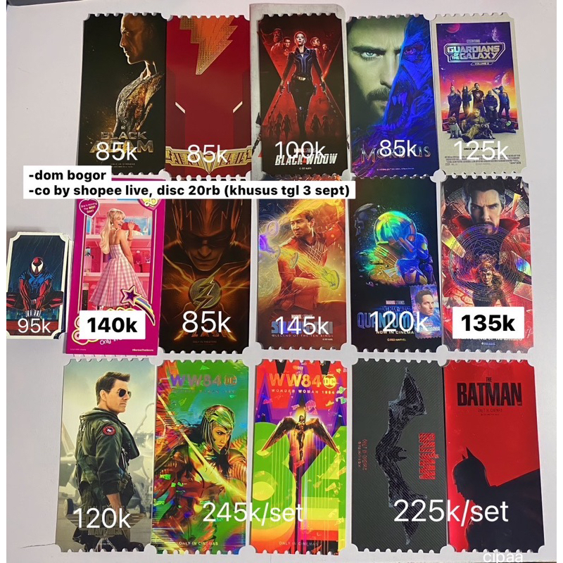 Jual Collectible Tickets Movie Megabox Offcial CT Film Mark CGV Thor ...
