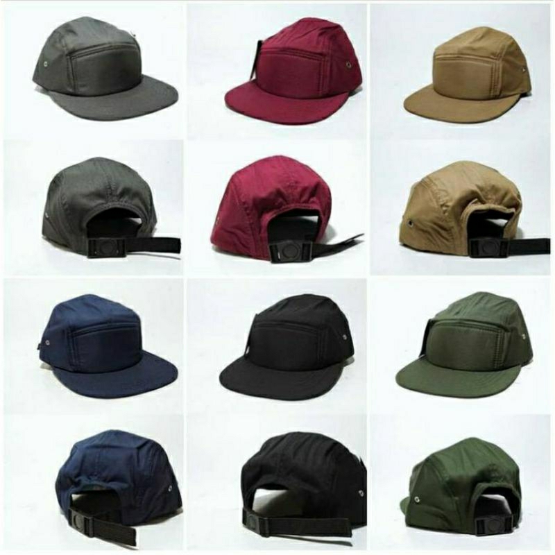 Jual TOPI 5 PANEL POLOS/TOPI 5 PANEL POLOS HITAM/baseballcaps polos ...