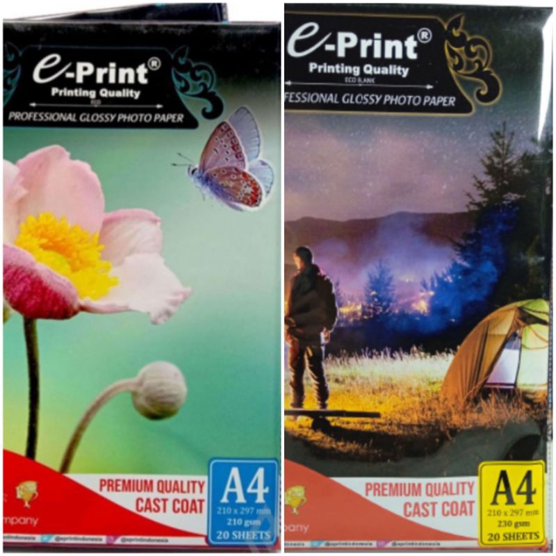 Jual KERTAS FOTO / GLOSSY PHOTO PAPER merk e-Print (Eco) UKURAN A4 ...