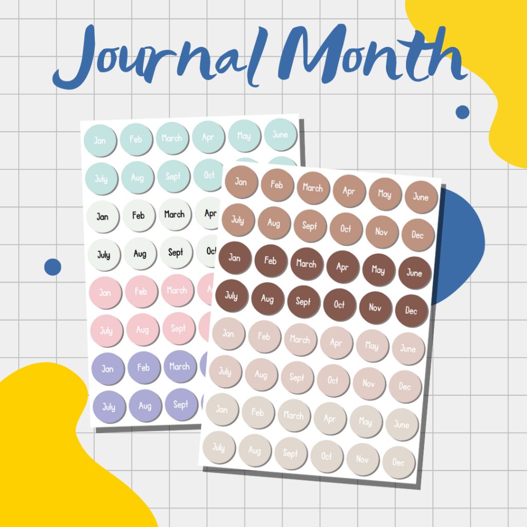 Jual Sticker Journal Month / Stiker Jurnal Bulanan / Bulan Aesthetic ...