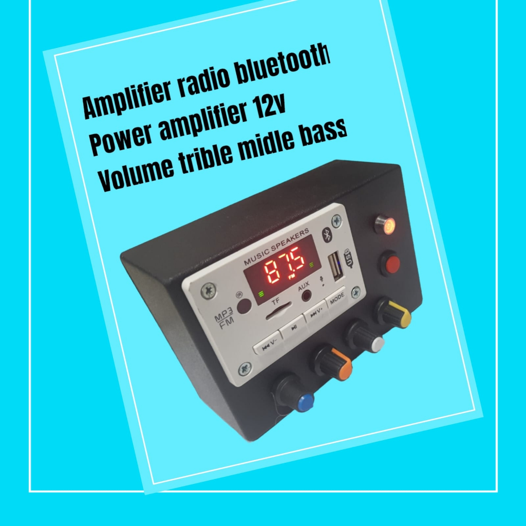 Jual AMPLI MINI 12v mp3 bluetooth USB FM amplifier rakitan 12 volt ...