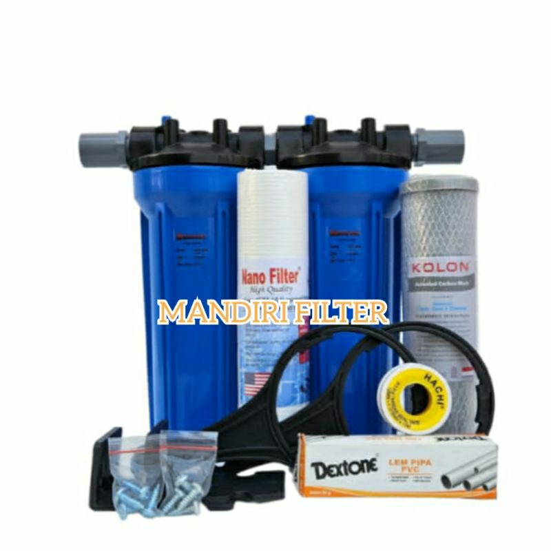 Jual Paket Filter Air 2 Tahap Untuk Air Pam Siap Pakai (Biru 10" Drat 3 ...