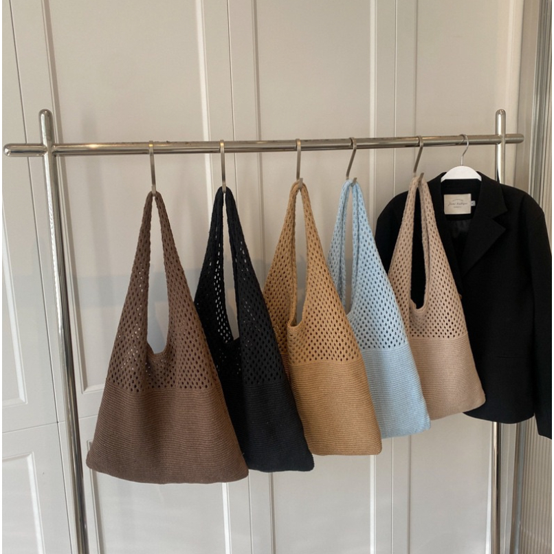Jual TOTE BAG RAJUT / TAS KOREAN AESTHETIC / TOTE BAG WANITA / MAXI ...