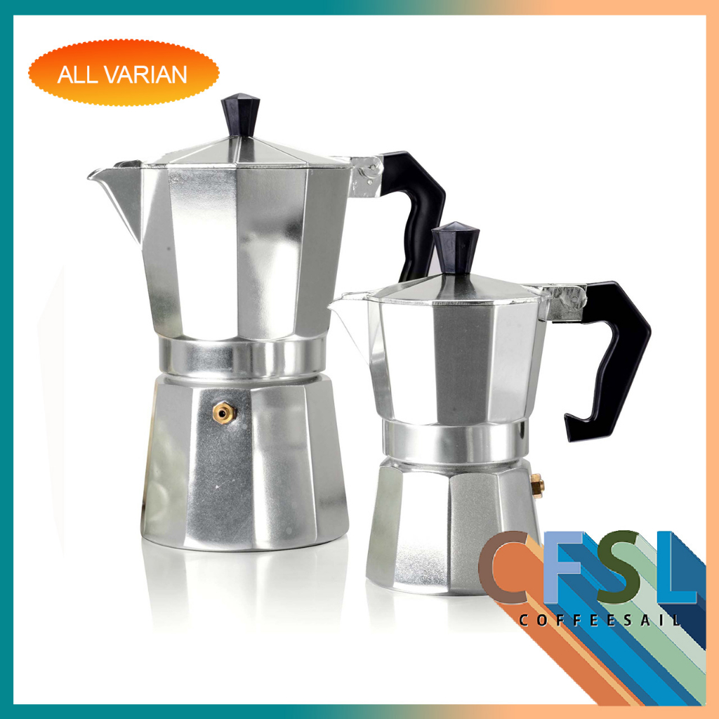 Jual MOKA POT STOVETOP PERKOLATOR MANUAL ESPRESSO COFFEE MAKER 2 6 9 12 ...