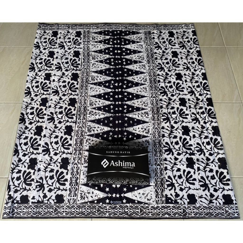 Jual sarung batik ashima motif terbaru 2023 hitam putih | Shopee Indonesia