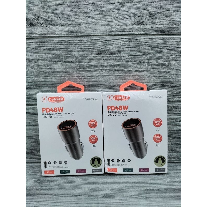 Jual Car Charger / SAVER Mobil DEKKIN Dual Output (USB & Type C ...
