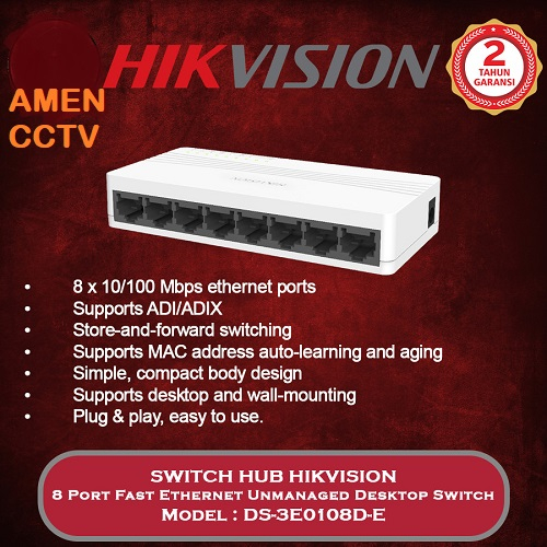 Jual Switch Hub Hikvision 8 Port DS-3E0108D-E Garansi Resmi | Shopee ...