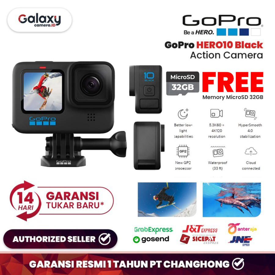 Jual GoPro HERO 10 Black Action Camera Garansi Resmi | Go Pro GoPro Hero10 | Shopee Indonesia
