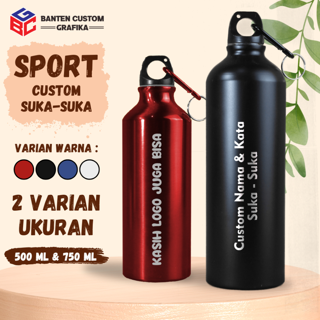 Jual Botol Minum Sport 750ml Tumbler Custom Desain free Grafir Nama ...