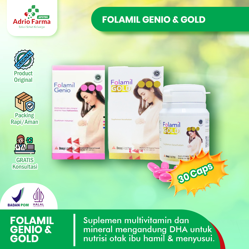 Jual PROMIL - FOLAMIL GOLD & FOLAMIL GENIO isi @ 30 Kapsul ...